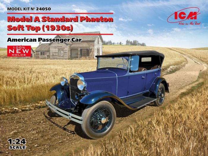 ICM 1/24 Model A Standard Phaeton Soft Top Kit - 1930 24050 – Sussex Model Centre