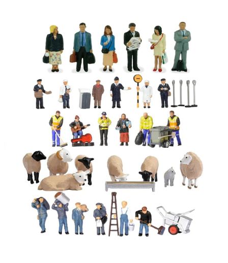 Model Railway Scale Figures | 00 & N Gauge | People, Cattle, Workmen ...
