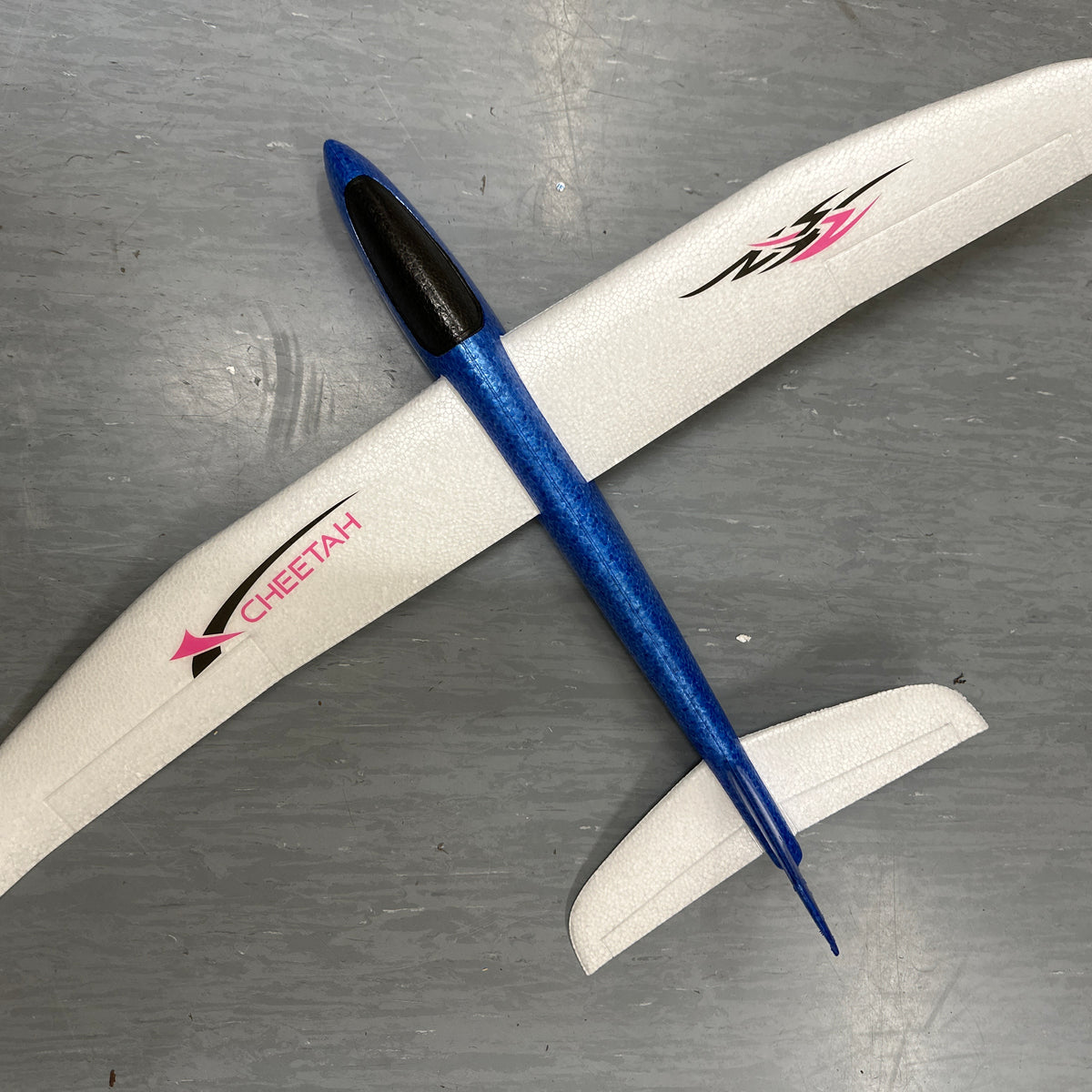 Cheetah Hand Launch Free flight Glider Blue Fuselage – Sussex Model Centre