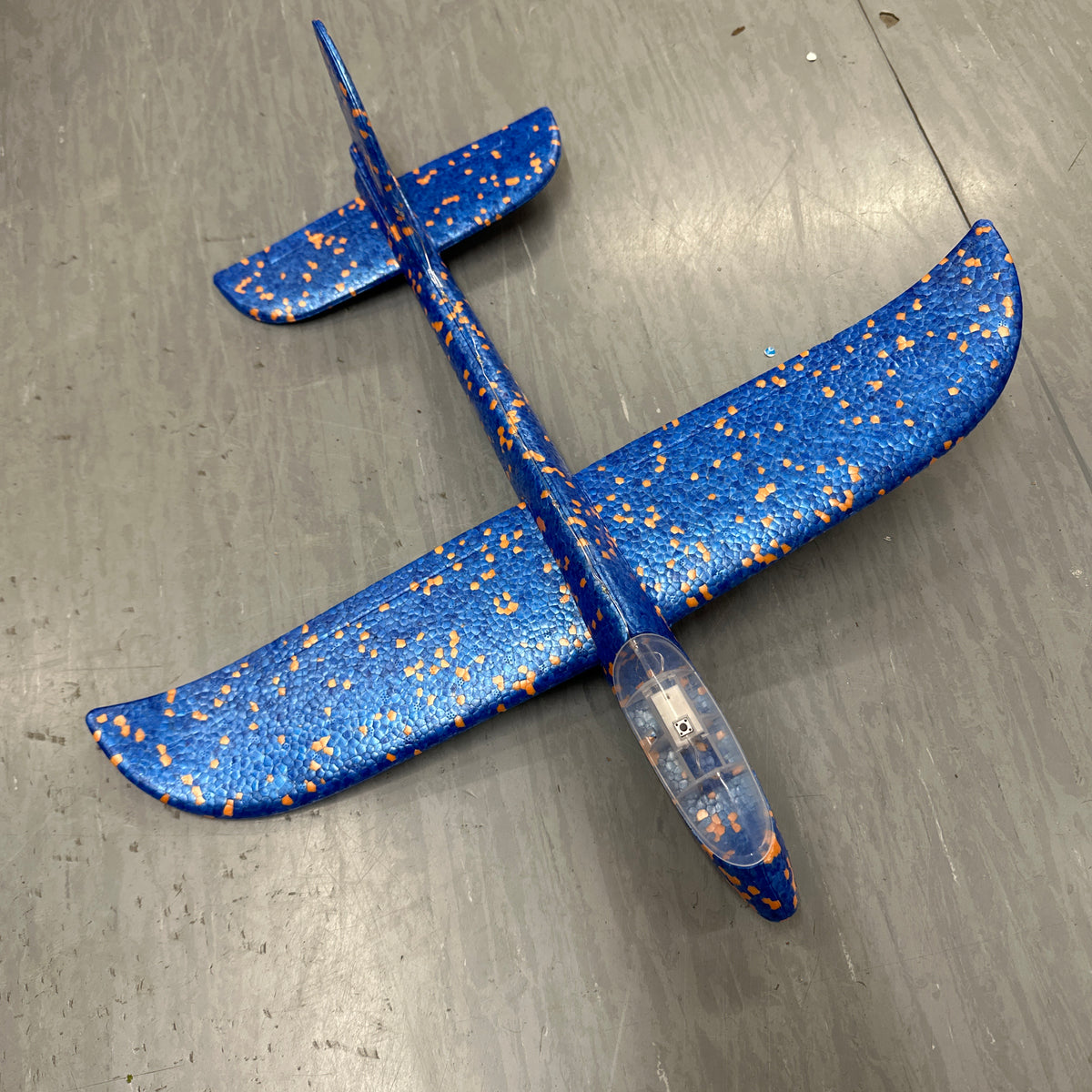 LED Hand Launch Glider in blue with orange dots – Sussex Model Centre