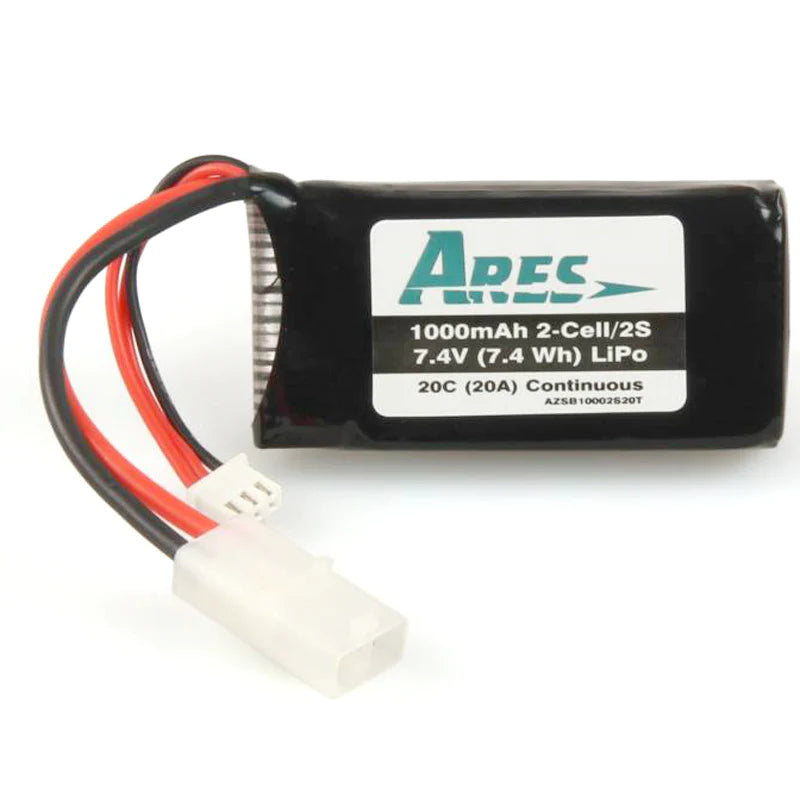ARES 1000MAH 2-CELL/2S 7.4V 20C LIPO BATTERY - Tamiya Connector ...