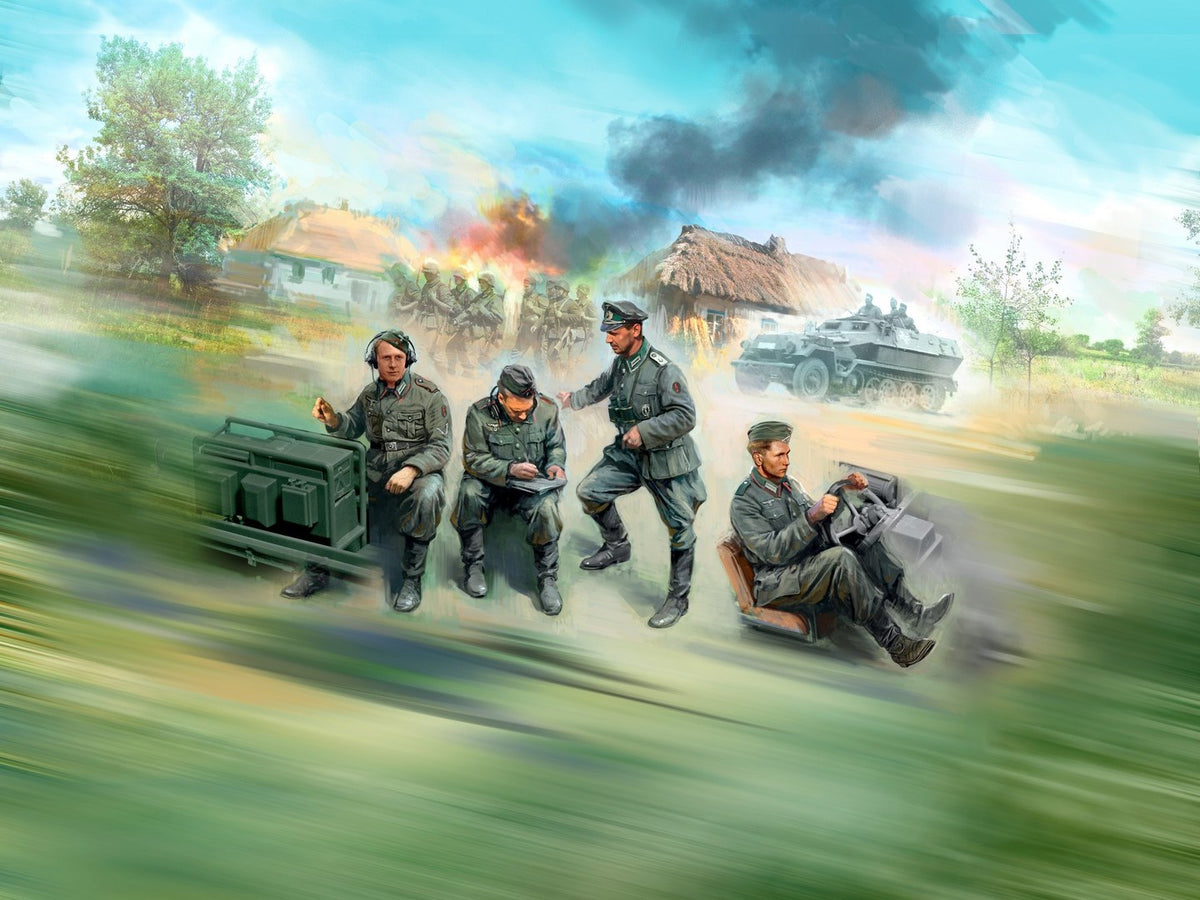 German Command Vehicle Crew (1939-1942) 4 Figures – Sussex Model Centre
