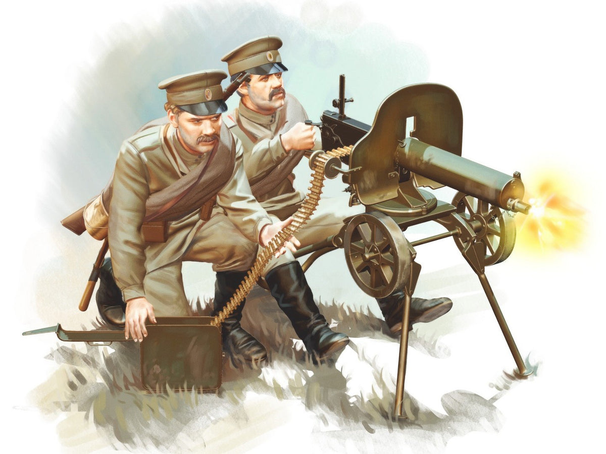 WWI Russian Maxim MG Team 2 Figures – Sussex Model Centre
