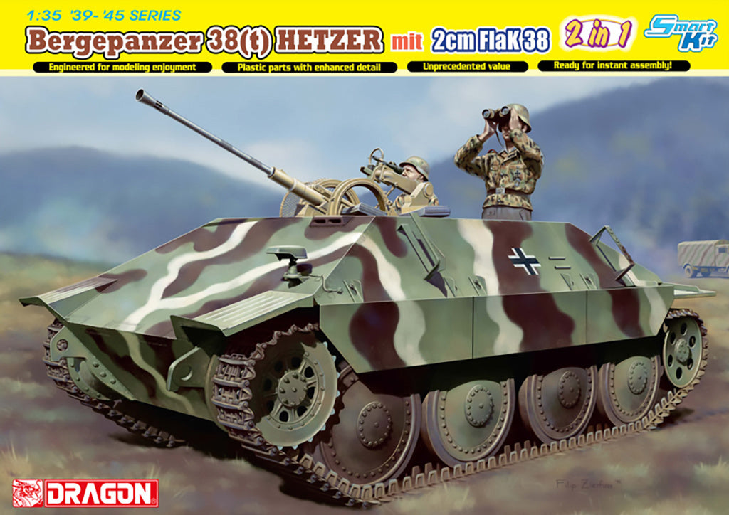 Dragon 1/35 Bergepanzer 38(t) Hetzer mit 2cm FlaK 38 (with Interior)wi ...