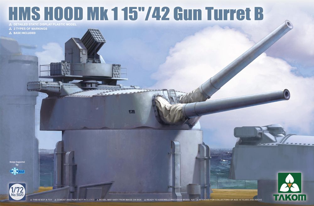 Takom 1/72 HMS Hood Mk 1 15 inch 42 Gun Turret B 05020 – Sussex Model ...