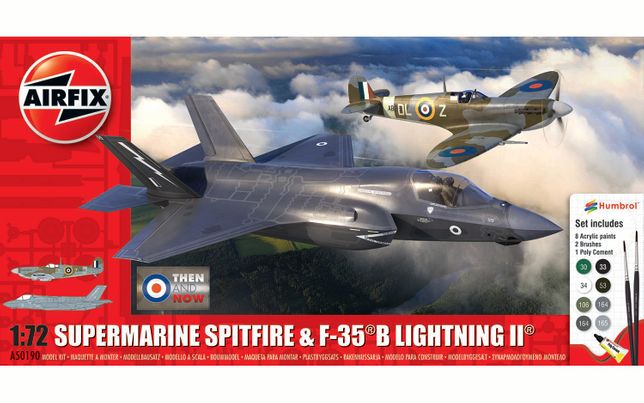 Airfix 1/72 Supermarine Spitfire & F-35B Lightning II Then and Now A50 ...