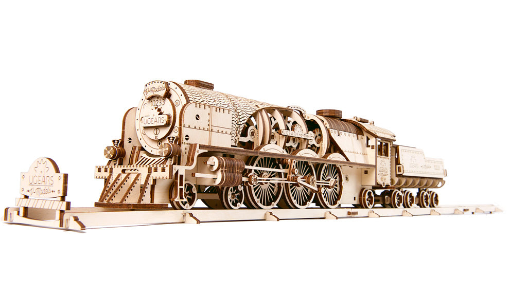Ugears Model V-Express Steam Train with Tender – Sussex Model Centre